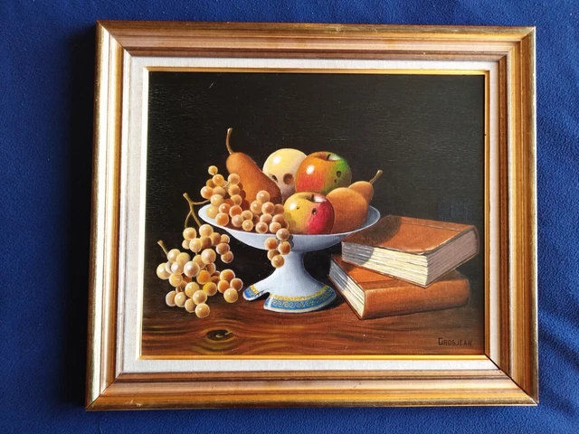 TABLEAU PEINTURE À l'huile nature morte signé Gros_Jean XIXe EUR 88,00 - PicClick FR