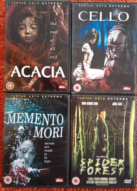4 X KOREAN Horror DVD Bundle Cello, Acacia , Memento Mori Tartan Asia ...