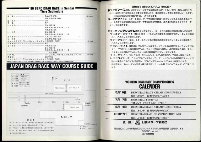 [C3447] '96 BERG Drag Racing Championship Official Program Rd.1 £44.98 ...
