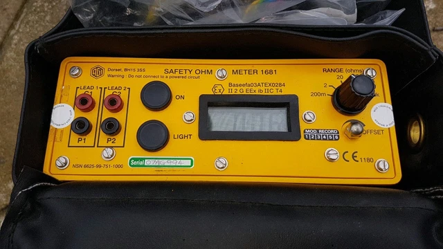 AGI 1681 SAFETY OHM Meter/ Resistance Tester intrinsically safe, Kelvin ...