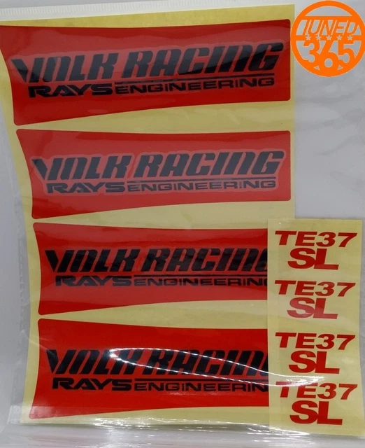 VOLK RACING WHEEL Rays Engineering Te37 Stickers Decal Red Vinyl Alloys ...
