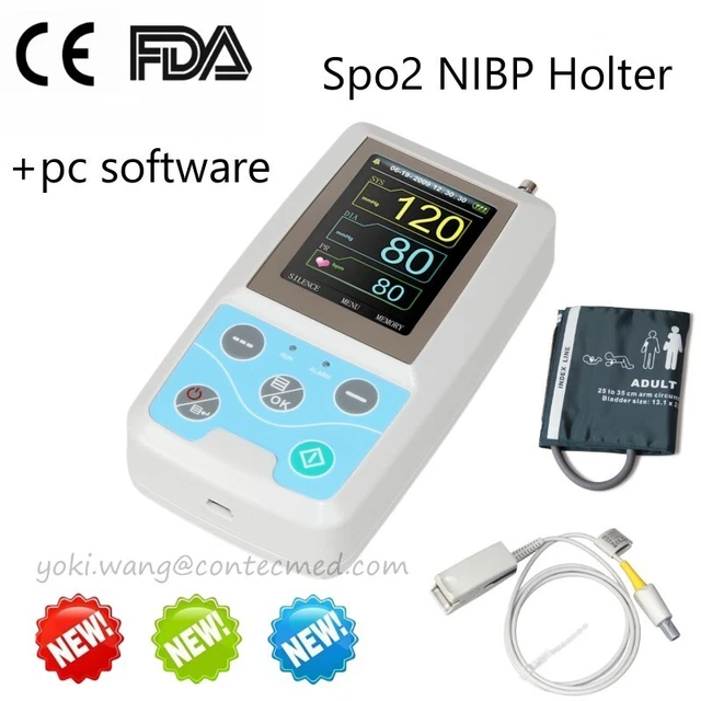 FDA CE PM50 Patient Monitor ICU Vital Signs SPO2 NIBP Holter, PC SW,24H ...