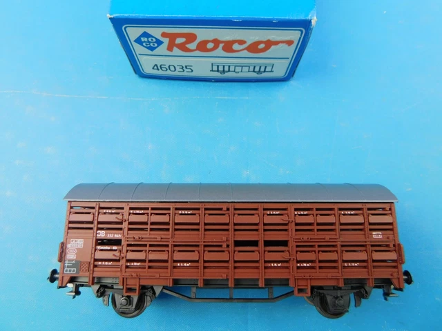 B05 ROCO H0 46035 Güterwagen DB Verschlagwagen Viehwagen OVP EUR 6,95 ...