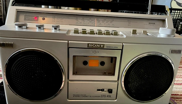 SONY CFS-45L STEREO Cassette-Corder Radio Vintage Working Order Rare ...