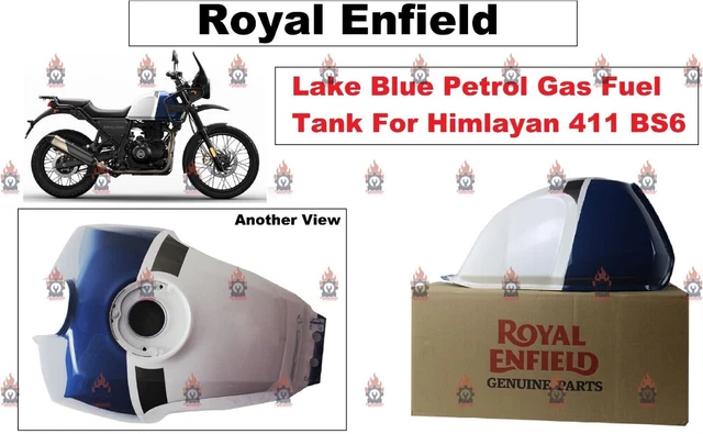 GENUINE ROYAL ENFIELD HIMALAYAN 411 BS6 "LAKE BLUE PETROL GAS FUEL TANK ...