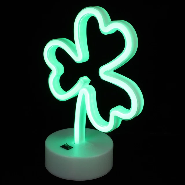 ROOM SHAMROCK DECOR Neon Light LED Clover Neon Light Bedroom Neon Table ...