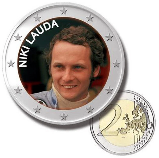 2 EURO FARBMÜNZE "Niki Lauda" - 2 Euro coloured coin - bankfrisch EUR 9 ...