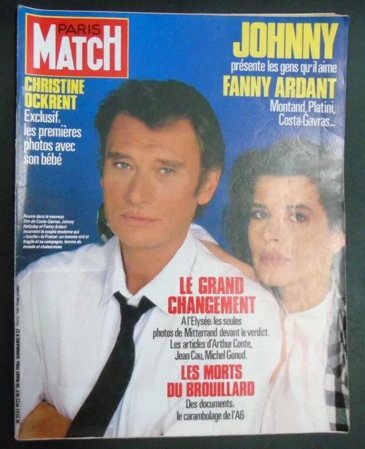 PARIS MATCH N° 1922 28 mars 1986 Johnny Hallyday Fanny Ardant Michel ...