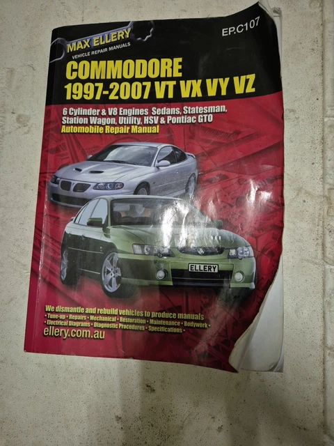 HOLDEN COMMODORE WORKSHOP Repair Manual VT VU VX VY VZ 1997 - 2007 book ...