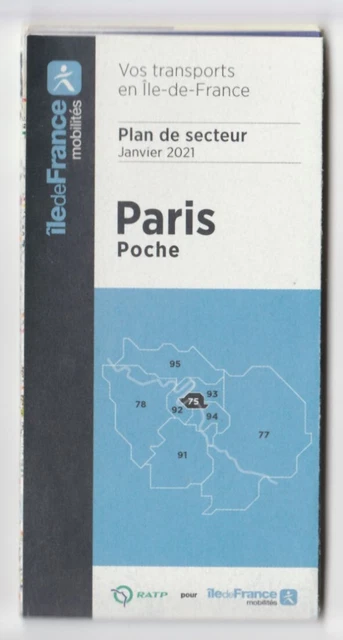 PLAN DE RÉSEAU de métro, bus et tramway de Paris 2021 "Paris Poche" EUR 3,90 - PicClick FR