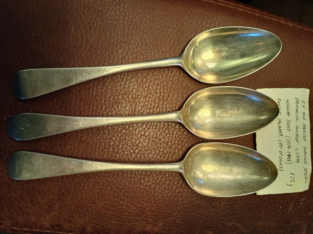 THREE LOVELY SCOTTISH Provincial Table Spoons 1774 William Scott Dundee ...