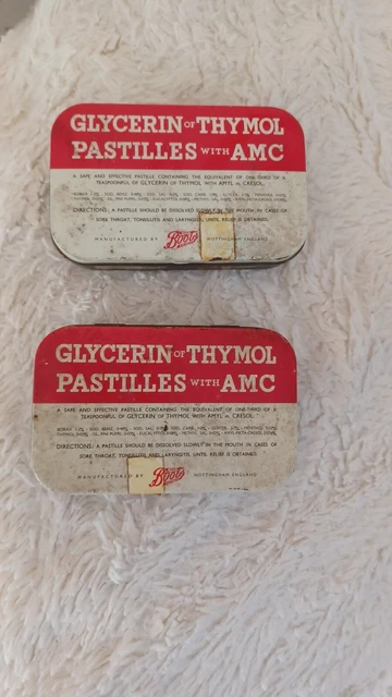 VINTAGE BOOTS LITTLE Tins (Glycerin of Thymol Pastilles) £3.00 ...