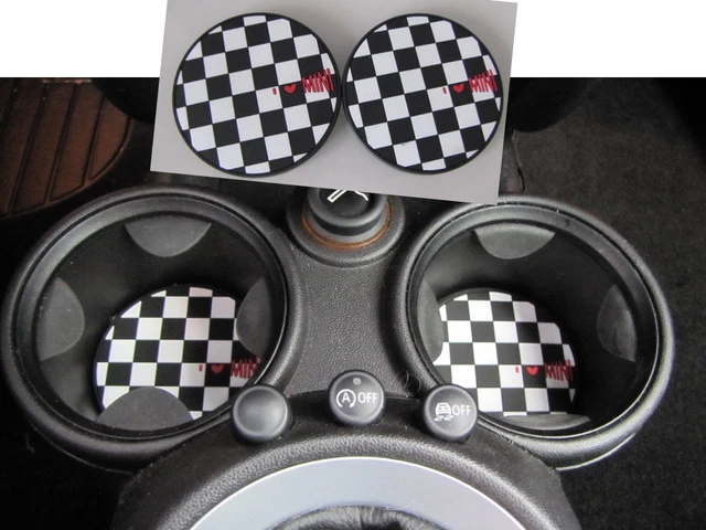 CUPHOLDER INSERTO 7,7C Cuadriculado Bandera para Mini Cooper R60 ...