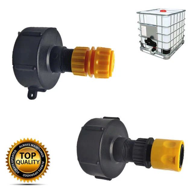 IBC TANK DRAIN Adapter Quick Connector Garden Water Expanding Hose Pipe ...