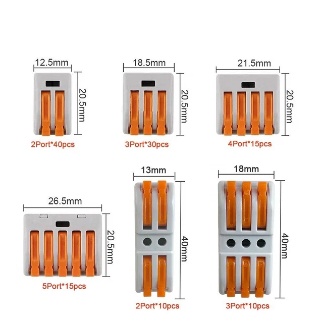 120 PCS LEVER-NUT Wire Connectors Set, Conductor Compact Wire ...