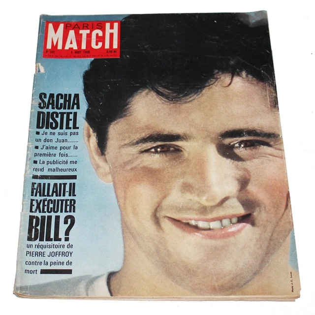 MAGAZINE / REVUE Paris Match n° 591 du 06/08/1960 Sacha Distel EUR 5,00 - PicClick FR
