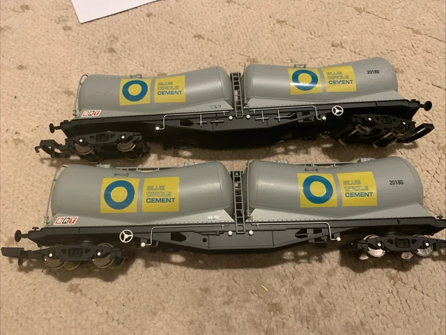 HORNBY R6311A - PDA depressed Centre Wagon Blue Circle Cement 2 Wagons ...