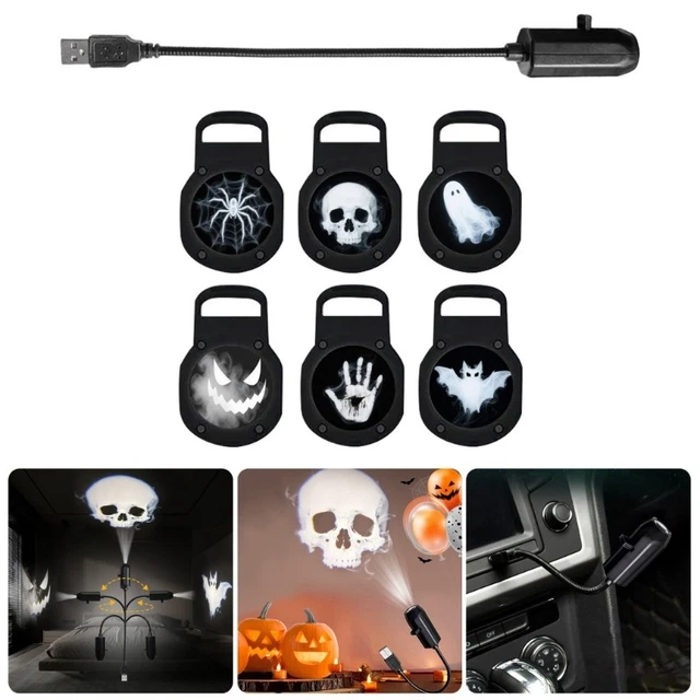 USB POWERED HALLOWEEN Theme Projector Lamp 6 Images Slides 360 ...