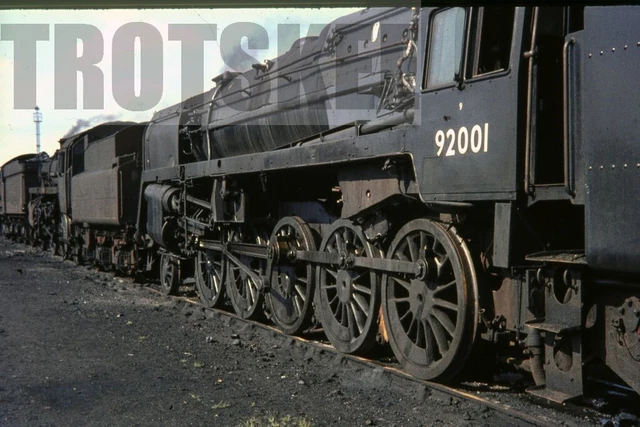 35MM SLIDE BR British Railways Steam Loco 92001 Class 9F Oxford 1965 ...