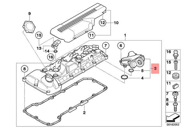 GENUINE BMW E90 E92 Oil Separator Crankcase Ventilation OEM 11157848155 ...