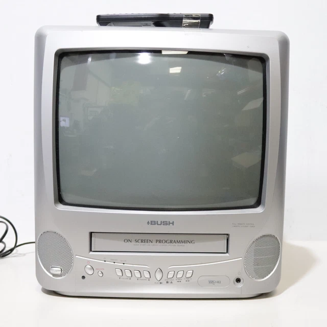 BUSH BTV18SIL 14& CRT TV VHS Player VCR Combi Retro Gaming Console Monitor - 250 £84.66 ...