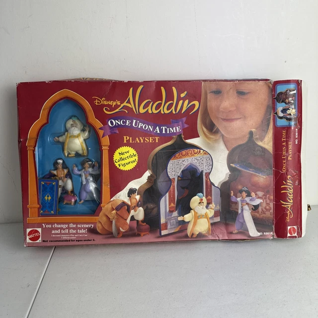 VINTAGE 1993 DISNEY Mattel Once Upon A Time Aladdin Playset + Figures £ ...
