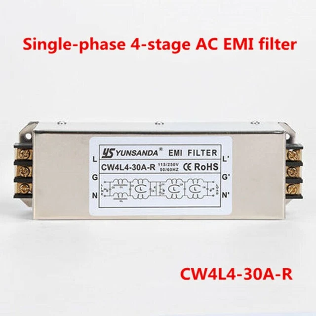 SINGLE-PHASE FOUR-STAGE 220V AC Power Supply EMI Filter CW4L4-30A-R 30A ...