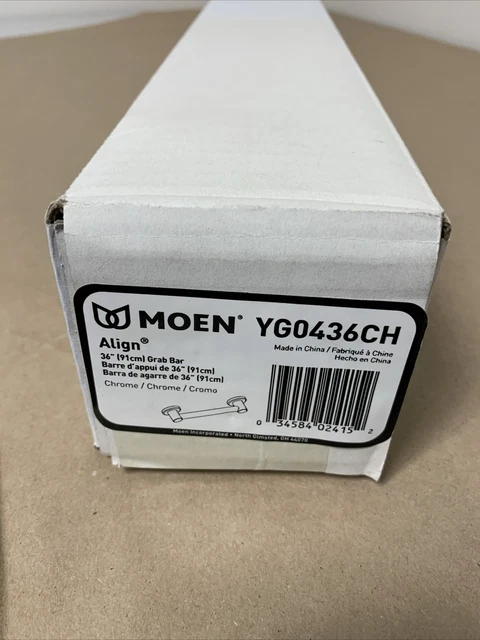 MOEN YG0436CH ALIGN Safety 36" Stainless Steel Modern Bathroom Grab Bar ...