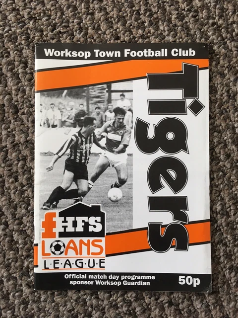 WORKSOP TOWN V Radcliffe Borough 1992-93 HFS Loans League Free Postage ...