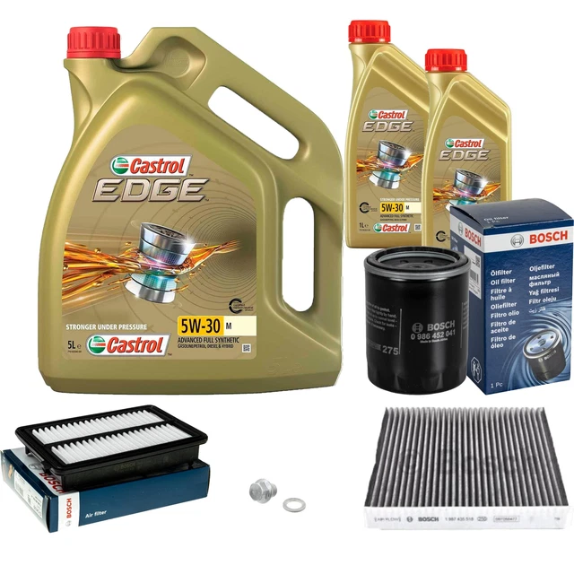 BOSCH INSPECTION SET 7 L castrol edge 5W-30 M pour Honda Cr-v V IV 2.0 ...