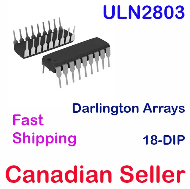 ULN2803 BIPOLAR (BJT) Transistor Array 8 NPN Darlington 18-DIP STM ...
