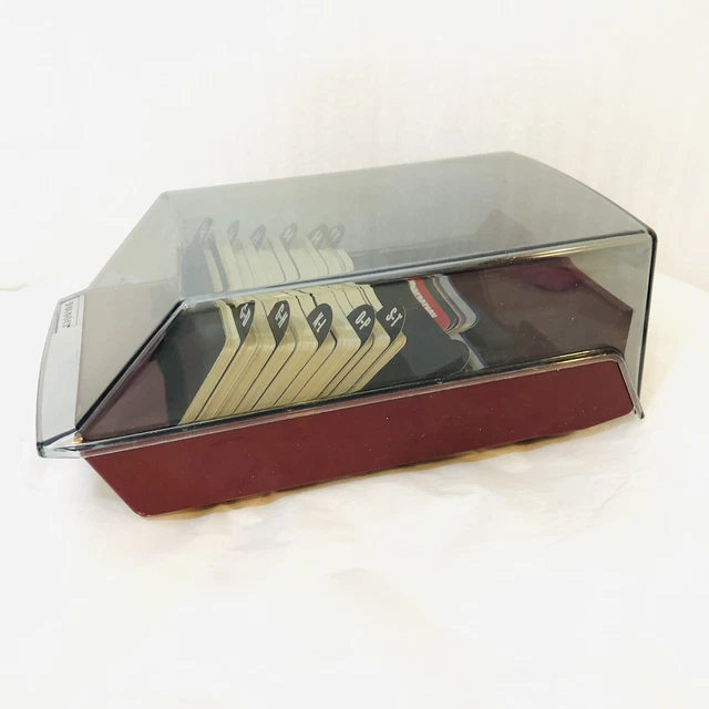 ROLODEX VIP24C CARD File Box Burgundy Red Alpha Tabs Phone Numbers ...