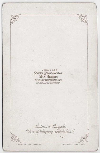 1890ER SCHAUSPIELER GERG Reimers, von Max Herzig, Wien EUR 9,95 ...