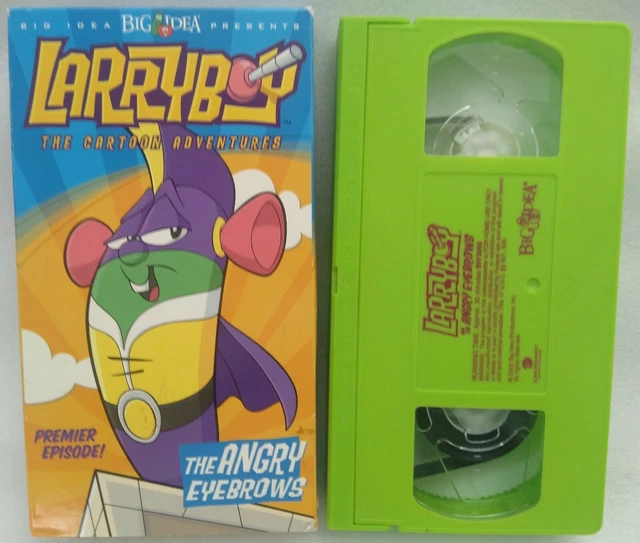 VHS VEGGIETALES - Larryboy The Angry Eyebrows (VHS, 2002, Green Tape ...