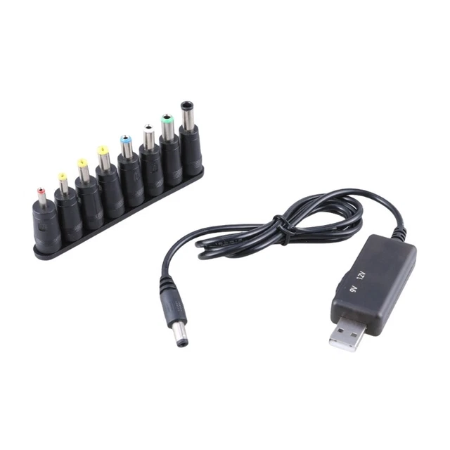 USB TO POWER Cable USB to 8PCS DC-Jack Charging Adapter Cord DC5V to 12V 9V £8.95 - PicClick UK