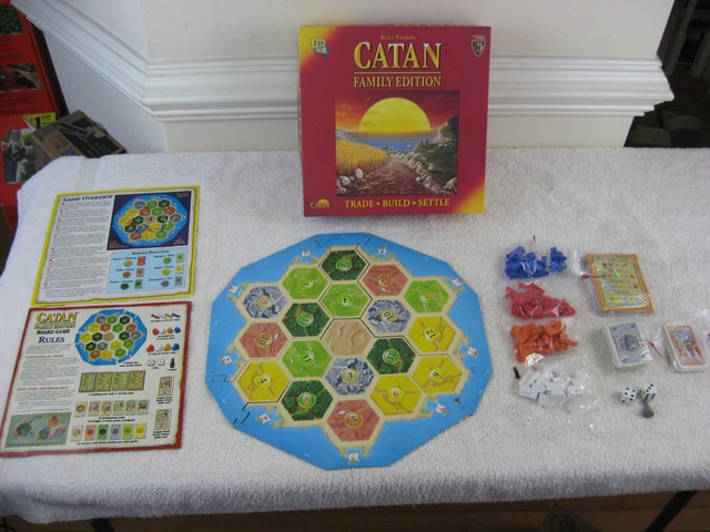 CATAN FAMILY EDITION Klaus Teuber's Trade Build Settle Board Game 73002 ...