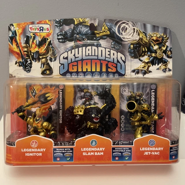 SKYLANDERS GIANTS LEGENDARY 3-PACK IGNITOR SLAM BAM JET-VAC TRU EXCLUSIVE SEALED $59.99 ...