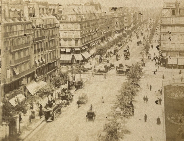 FRANCE PARIS BOULEVARD de Sébastopol Instantané c1870 Photo Stereo ...