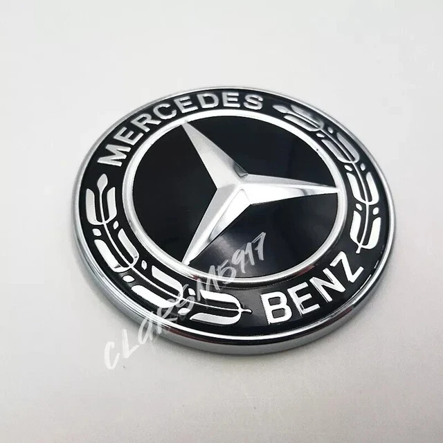 OEM FRONT HOOD Emblem Classic Black Flat Laurel Wreath decal Badge For ...