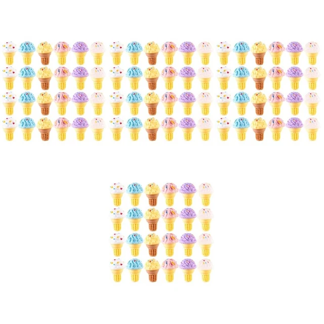 96 PCS MINIATURE Food Ice Cream Model Resin Mini Pretend Foods Play ...