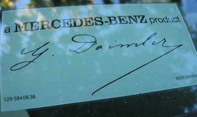 DAIMLER SIGNATURE 1295840838 StickerLabel Mercedes R107 W126 W114 W123 ...