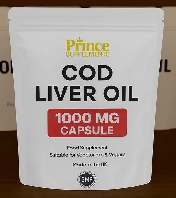 COD LIVER OIL 500 1000mg CAPSULES OMEGA 3 ONE PER DAY FOR HEART AND ...