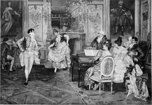 LE MENUET (DANSE dans un salon du 18e siècle)- Planche 19e (d'après ...