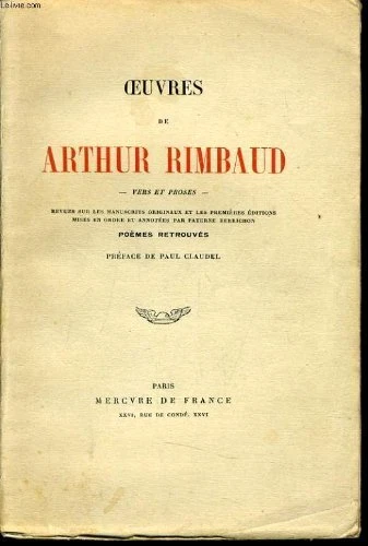 OEUVRES DE ARTHUR rimbaud vers et proses EUR 18,02 - PicClick FR