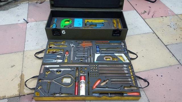 ALUMINIUM MILITARY TOOL box including tools 1980's £150.00 - PicClick UK