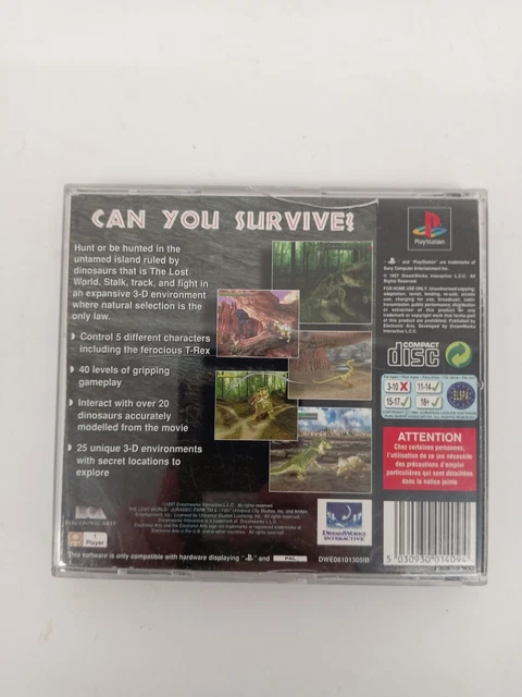 JURASSIC PARK THE Lost World PlayStation 1 Video Game Dreamworks ...