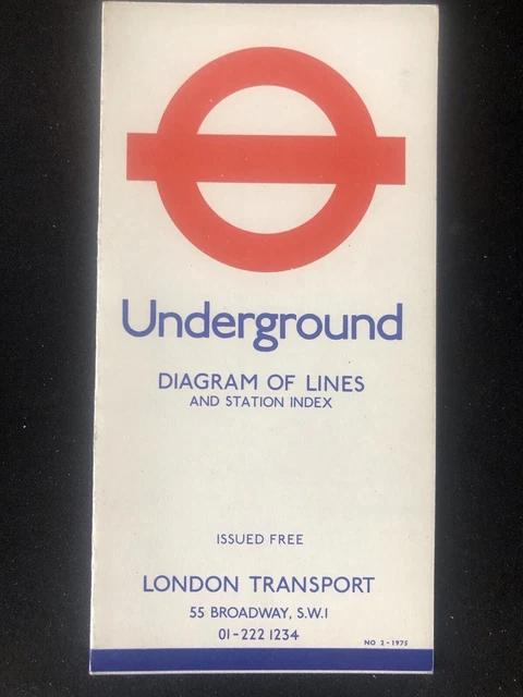 LONDON UNDERGROUND TUBE Map No.2 1975 (Ref 9.75/2910M/1,000M) £7.50 ...
