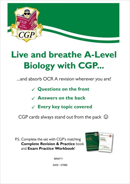A-LEVEL BIOLOGY OCR A Revision Question Cards (CGP OCR A A-Level ...