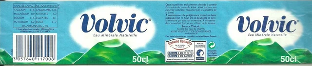 ÉTIQUETTE EAU MINÉRALE water label source Clairvic à Volvic (Puy-de ...