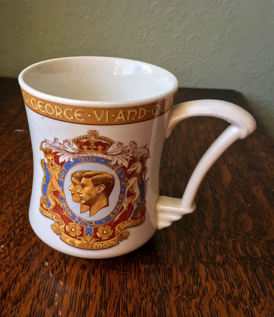 ART DECO POTTERY Mug Commemorating King George VI 1937 Coventry ...